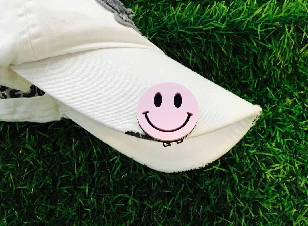 Golf Ball Marker / Pink Smiley Face / Golf Accessory / Team ...