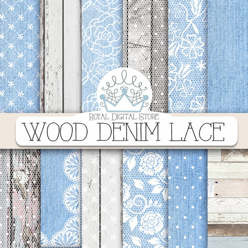 Denim Digital Paper: Wood Denim Lace With Wood, Lace, Blue Jeans, Denim ...