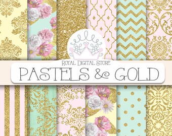 Wedding Digital Papers wedding Gold Gold - Etsy