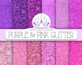 Items similar to Glitter digital paper : "PURPLE and PINK DIGITAL Paper ...