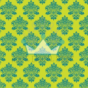 Teal and Lime Damask : Teal & Lime Damask With Lime Damask Pattern ...