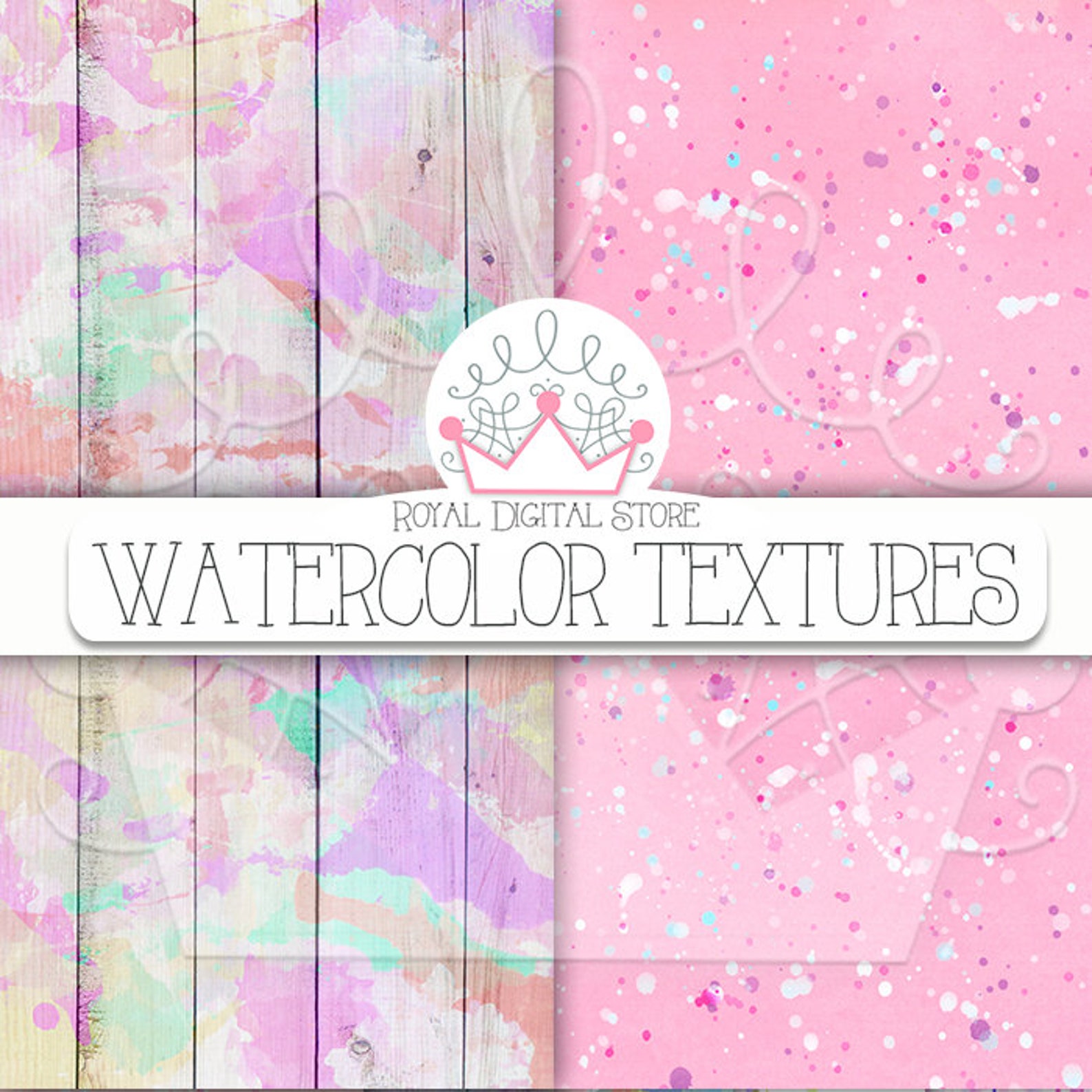 Watercolor Digital Paper: WATERCOLOR TEXTURES with | Etsy