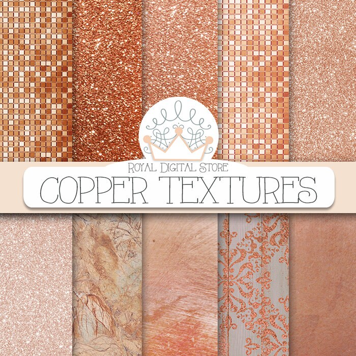 Rose Gold Digital Paper: copper Textures With Rose Gold Background ...