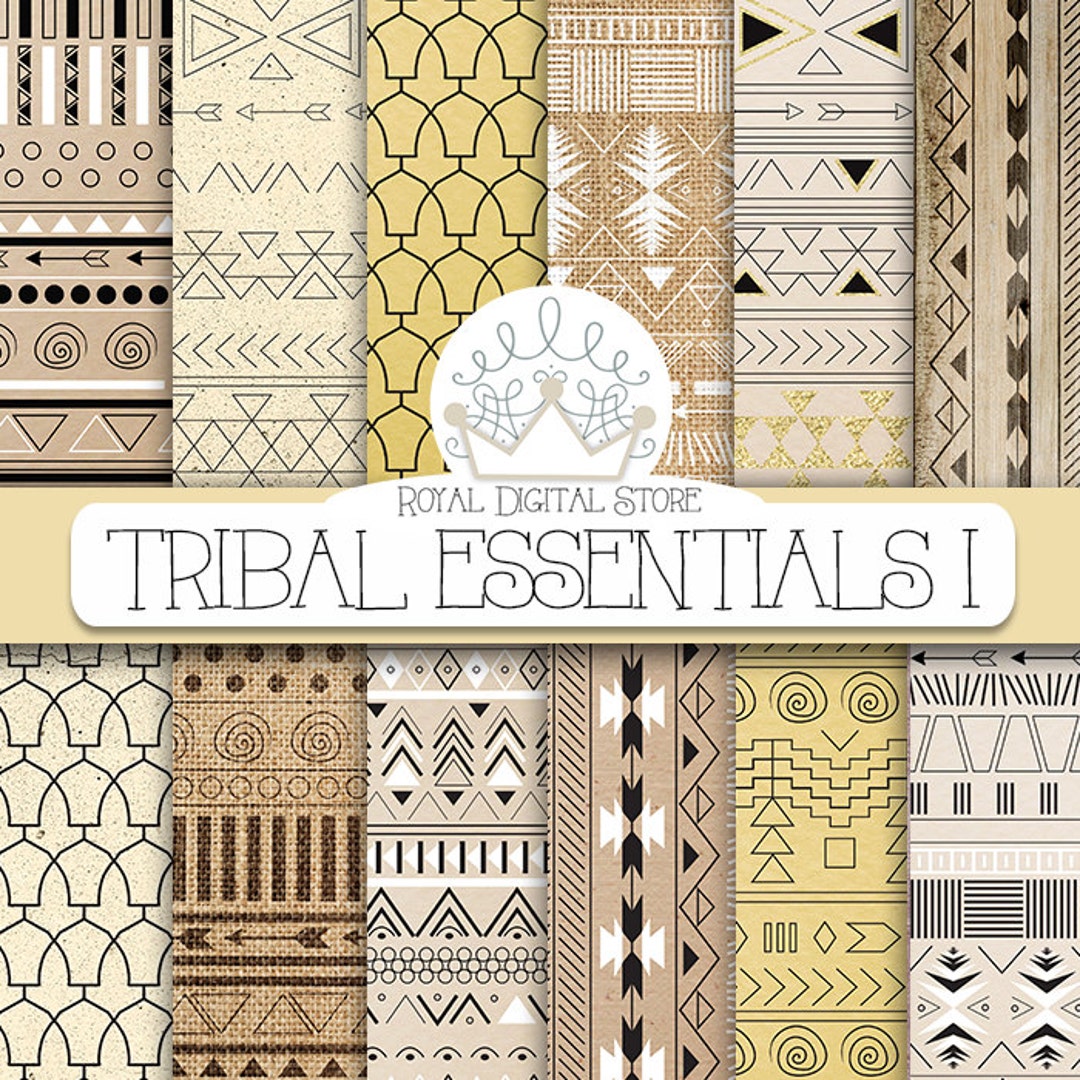 Tribal Digital Paper: tribal ESSENTIALS I With Tribal, Aztec Pattern ...