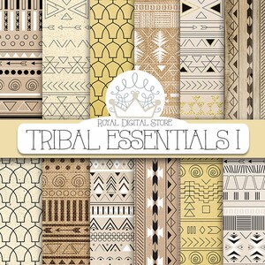 Tribal Digital Paper: tribal ESSENTIALS I With Tribal, Aztec Pattern ...