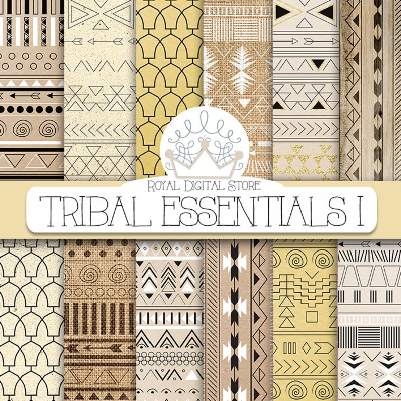 Tribal Digital Paper: tribal ESSENTIALS I With Tribal, Aztec Pattern ...