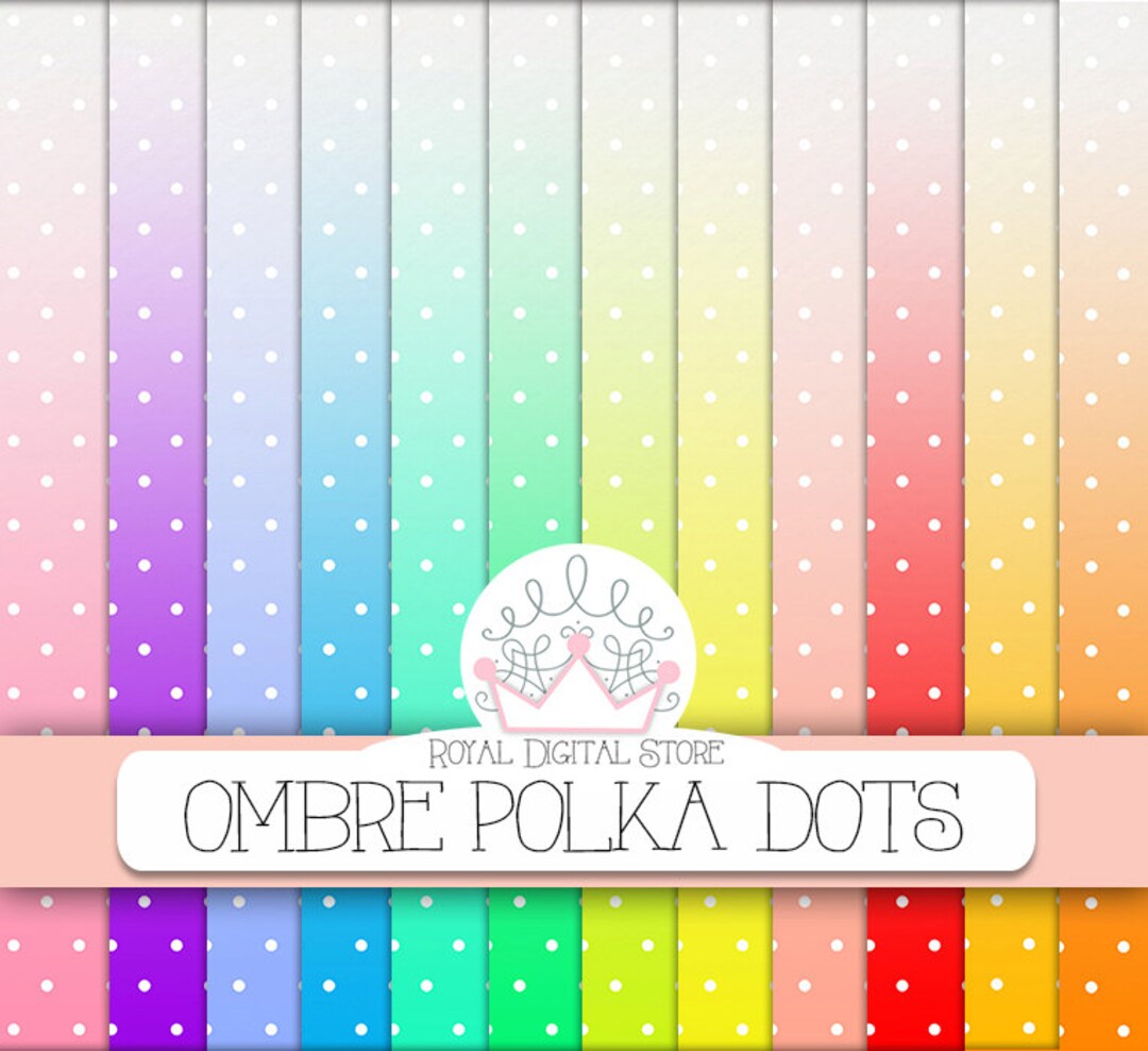 Ombre Digital Paper: ombre POLKA Dots With Ombre Polka Dots Background ...