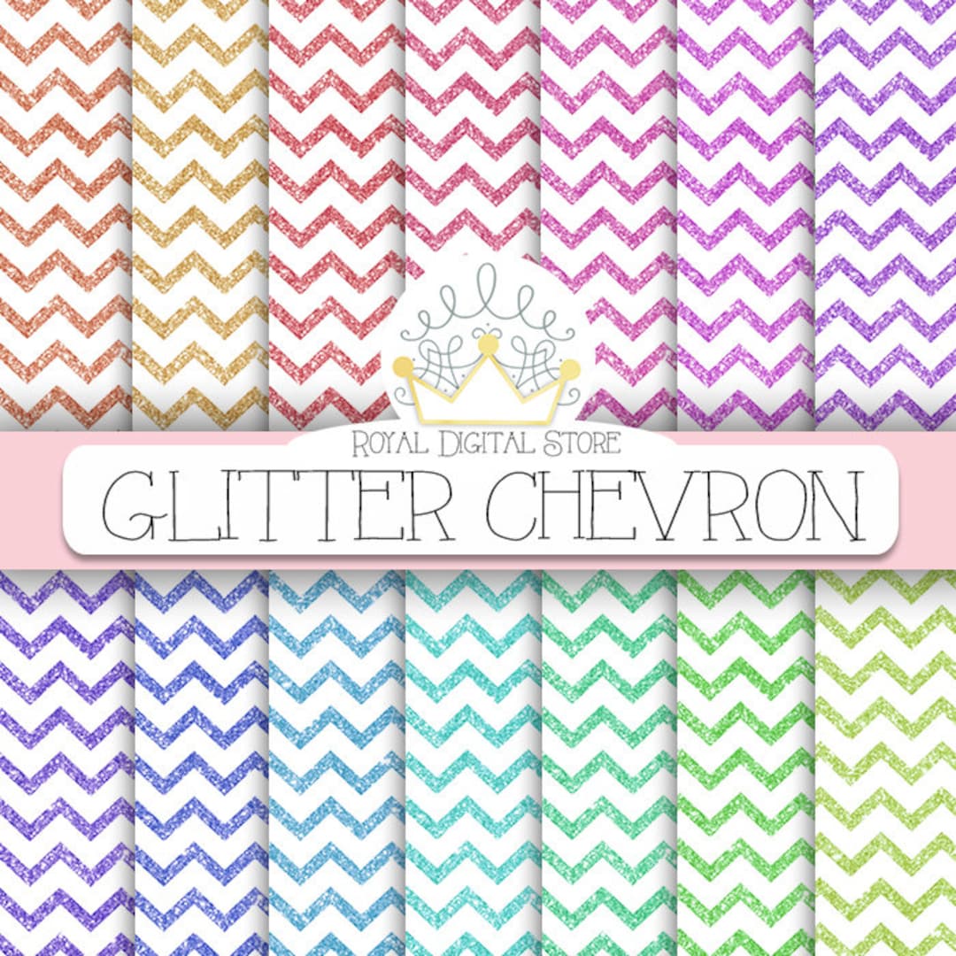 Glitter Digital Paper: Glitter Chevron Digital - Etsy