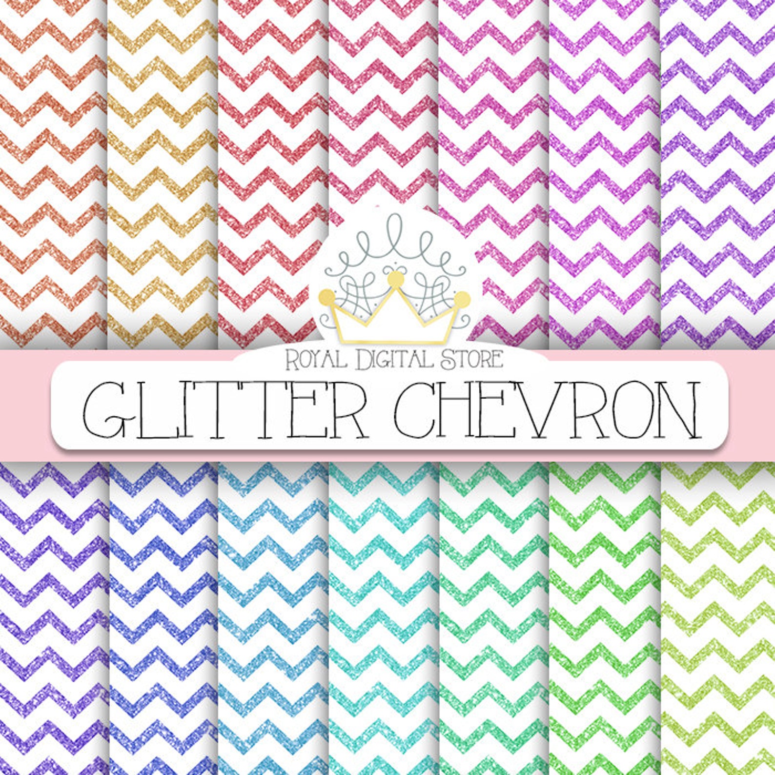 Glitter Digital Paper: Glitter Chevron Digital - Etsy