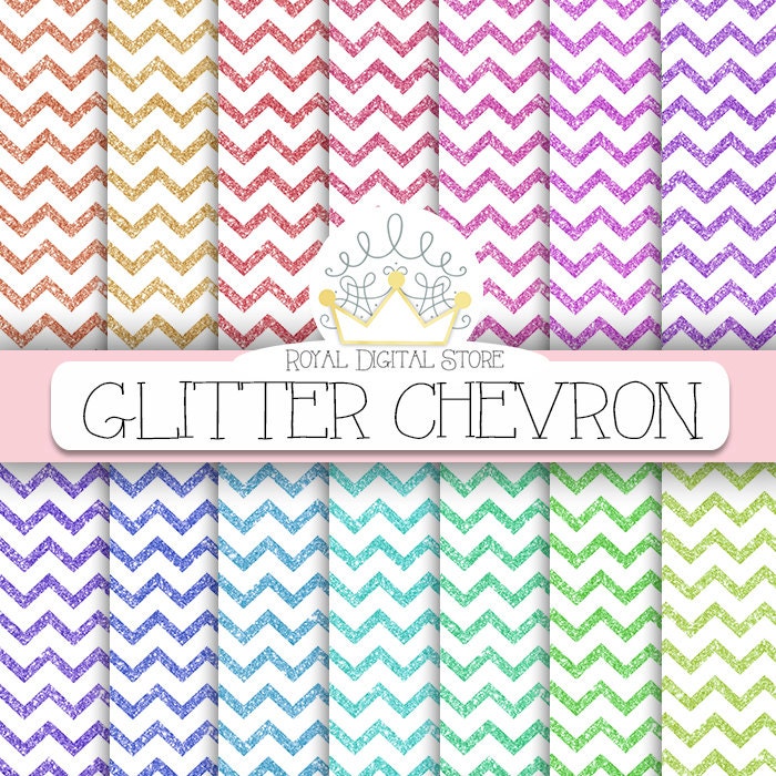 Glitter Digital Paper: Glitter Chevron Digital - Etsy