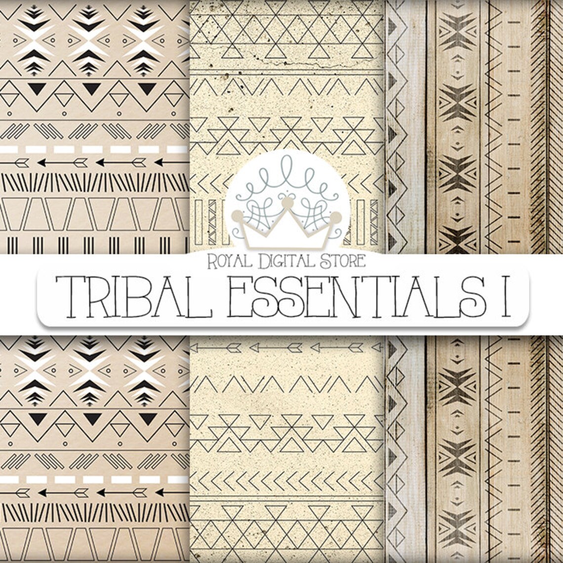 Tribal Digital Paper: tribal ESSENTIALS I With Tribal, Aztec Pattern ...