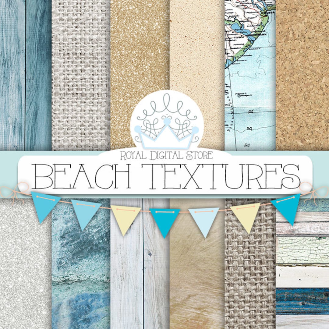 Beach Digital Paper: BEACH Textures With Wood Texture, Marble Texture ...