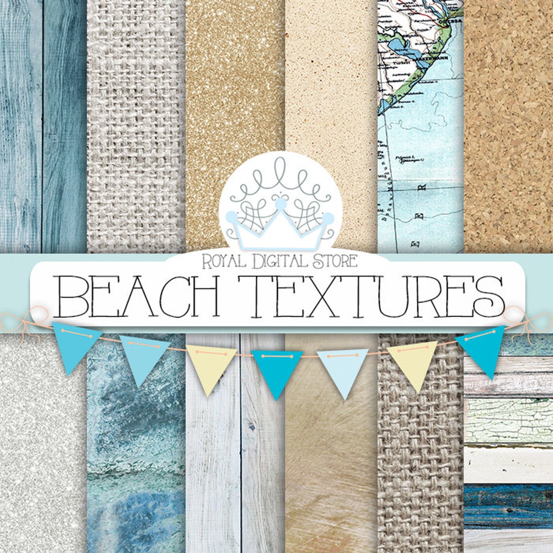 Beach Digital Paper: BEACH Textures With Wood Texture, Marble Texture ...