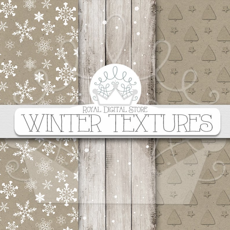 Winter Digital Paper Winter Scrapbook Paper Winter Paper | Etsy