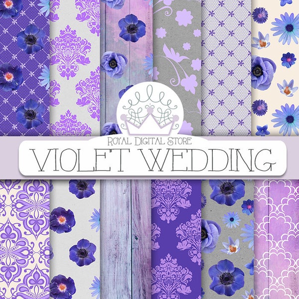 Violet Digital Paper - Etsy