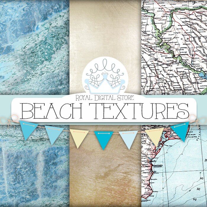 Beach Digital Paper: BEACH Textures With Wood Texture, Marble Texture ...
