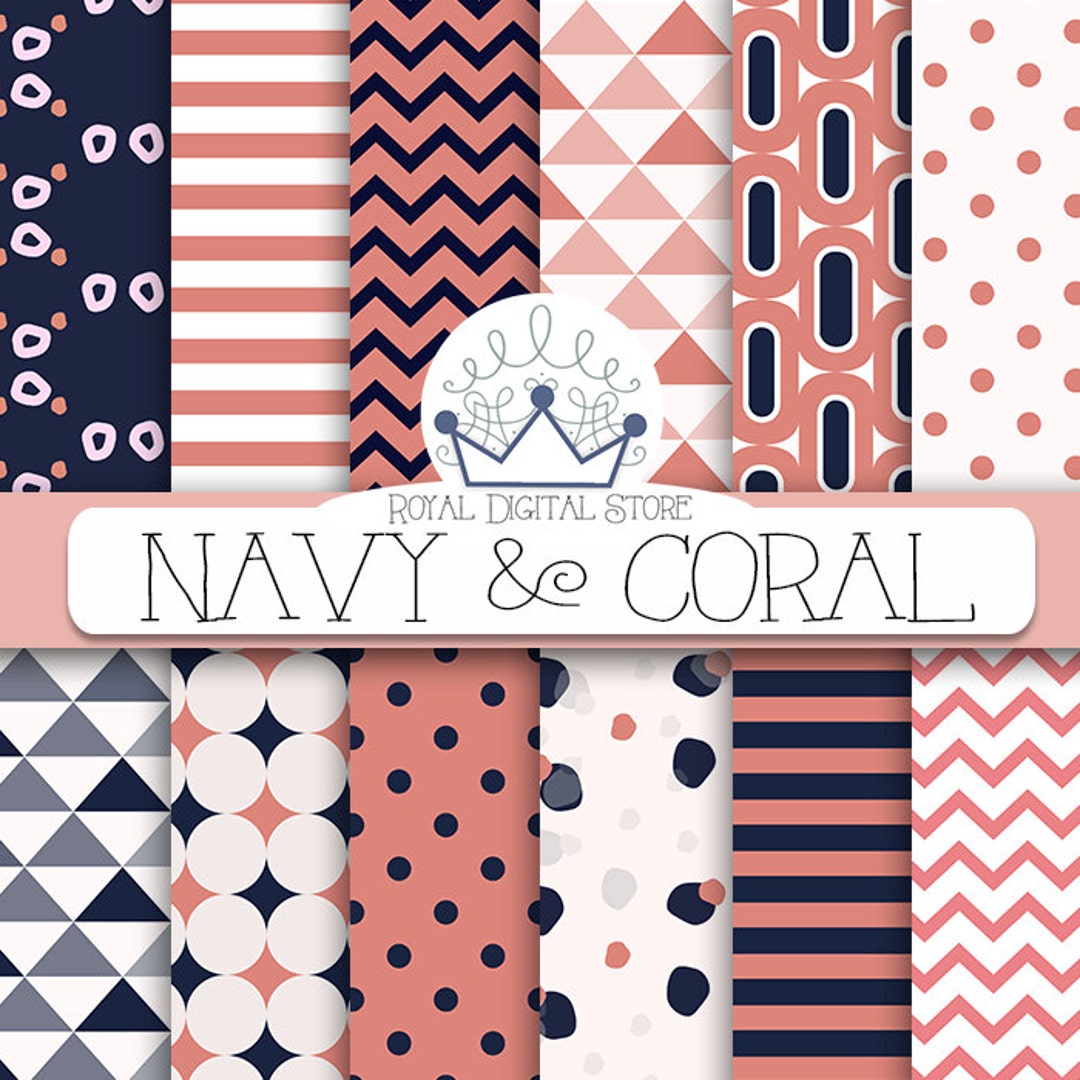 Coral And Navy Background