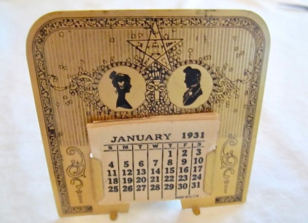 Rare 1931 Eastern Star Calendar Mccoy Publishing & Masonic Supply ...