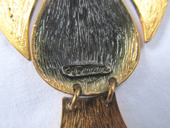 Tortolani Owl Pendant Large Articulated Gold Plated S… - Gem