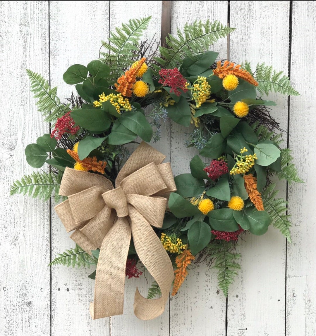 Everyday Wreath for Front Door, Greenery Wreath, Spring Wreath, Summer ...
