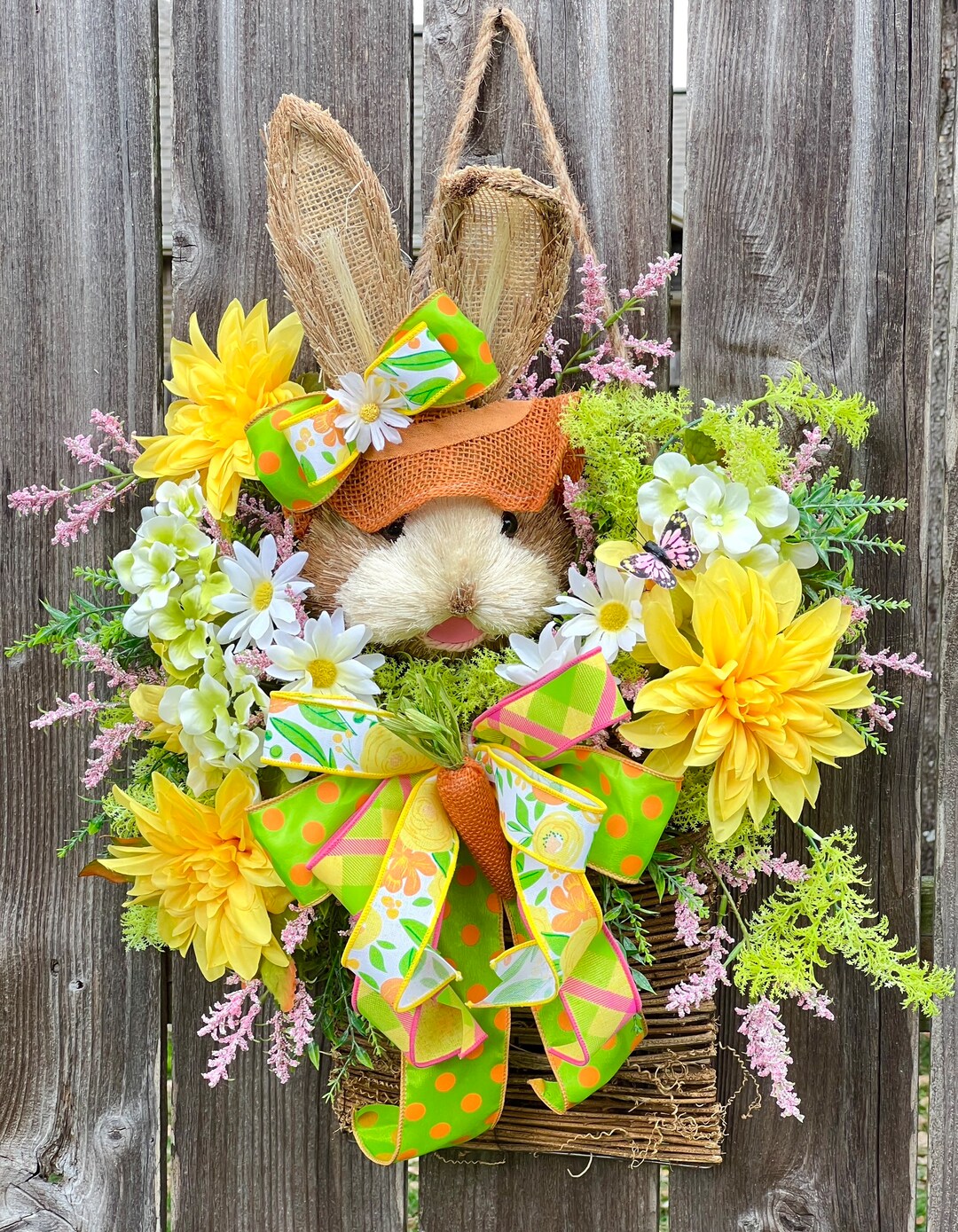 Easter Door Basket, Spring Bunny, Easter Wreath, Bunny Basket ...