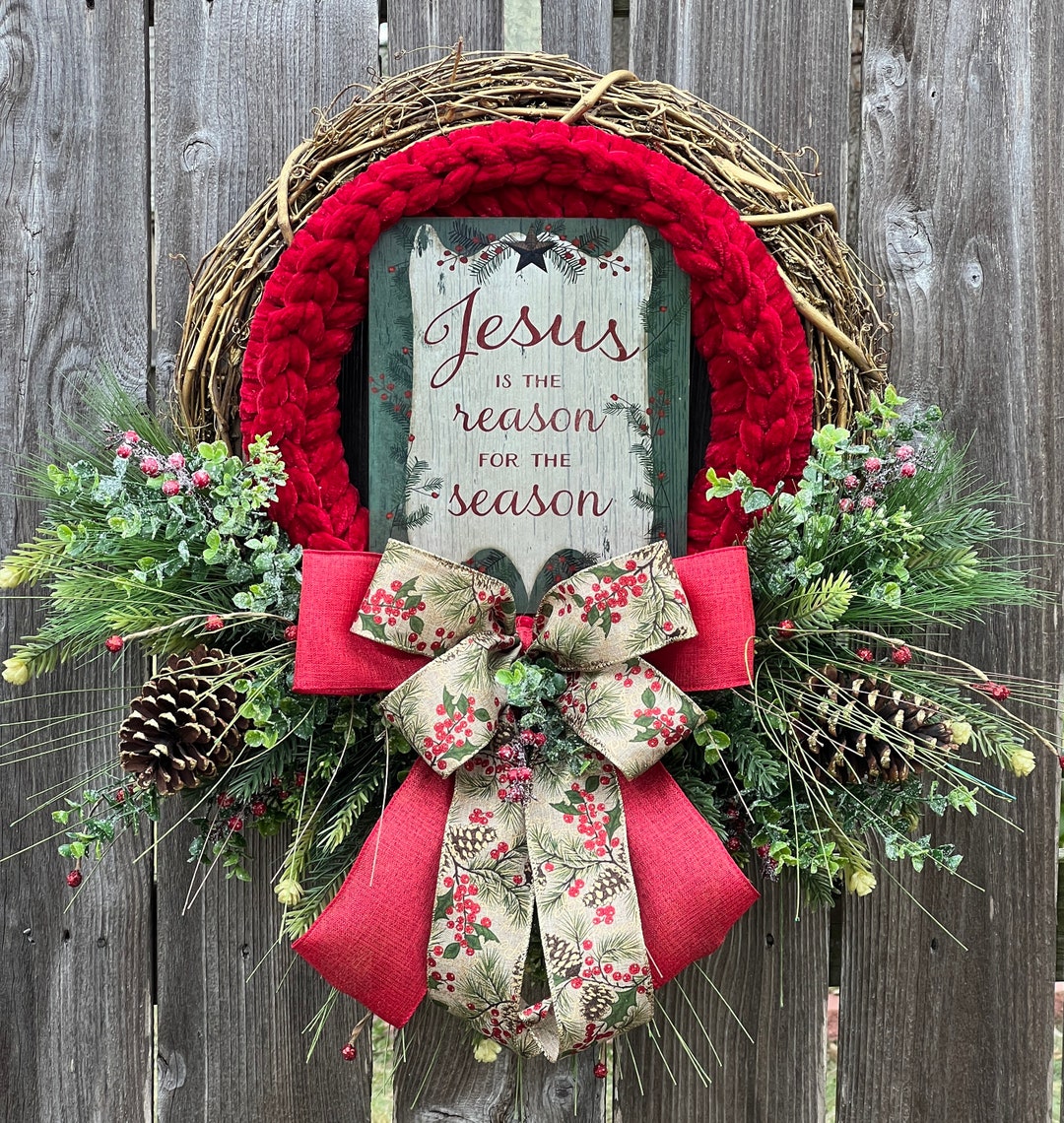 Jesus is the Reason Wreath, Nativity Wreath, Christmas Nativity Wreath ...