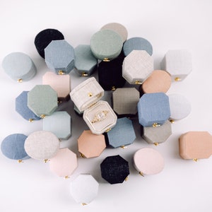 Periwinkle Linen Oval Ring Box Gold Clasp, Antique Ring Box, Vintage ...