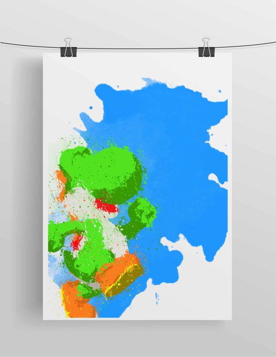 Mario Brothers Yoshi Poster - Etsy
