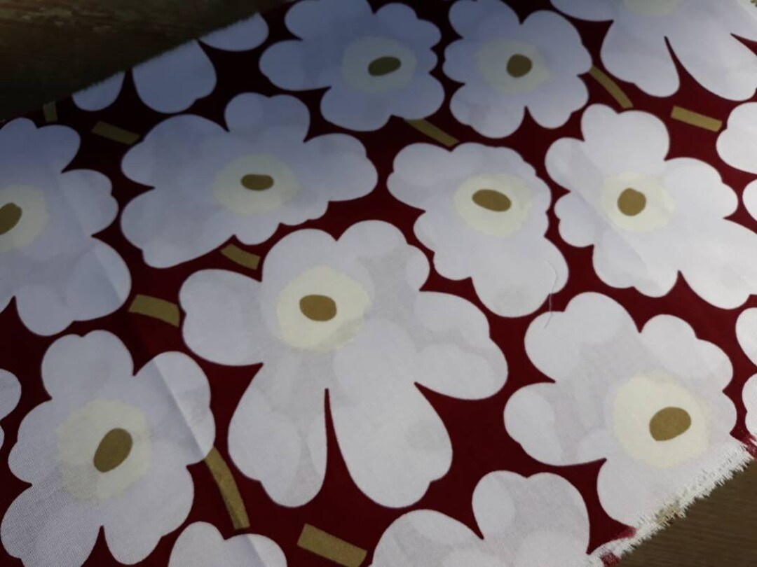 Marimekko Fabric Mini Unikko, Scandinavian Modern Poppy Flower Floral ...