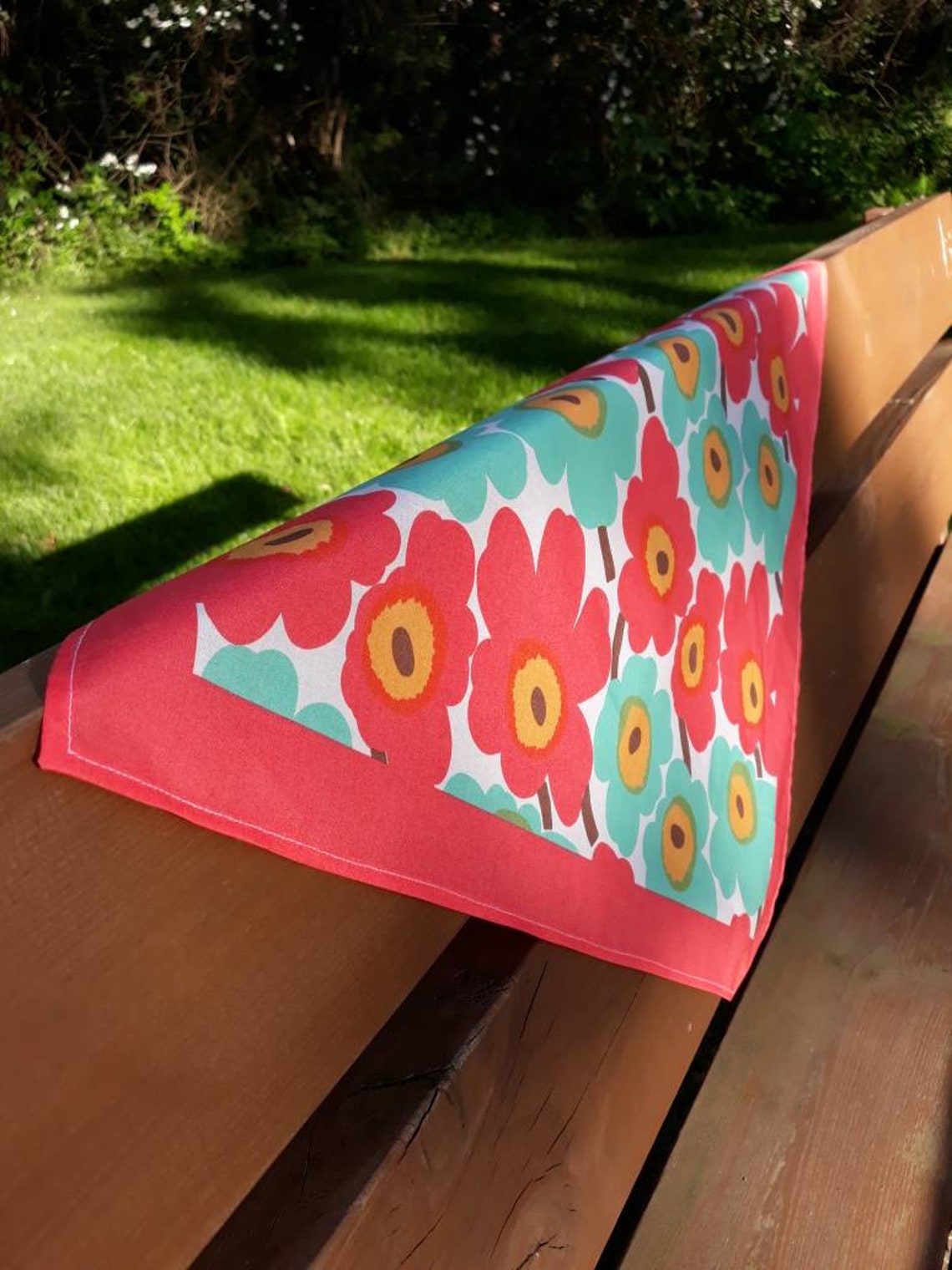 Unfinished Coral Scarf Panel From Marimekko Fabric Mini Unikko, Modern ...