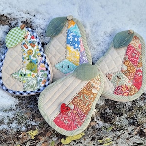 Tiny Pear Pouch, Sewing Pattern, English Paper Piecing, EPP Tutorial, Quilting, Patchwork ...