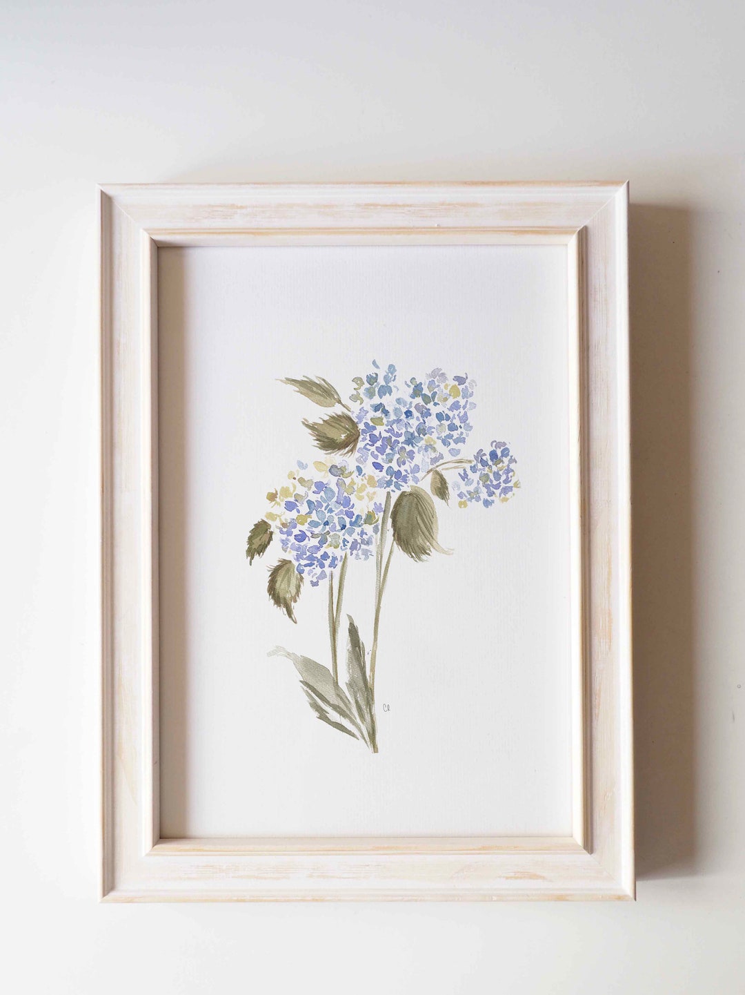 Blue Hydrangea Print for Aesthetic Room Decor, Botanical Artwork Ideal ...