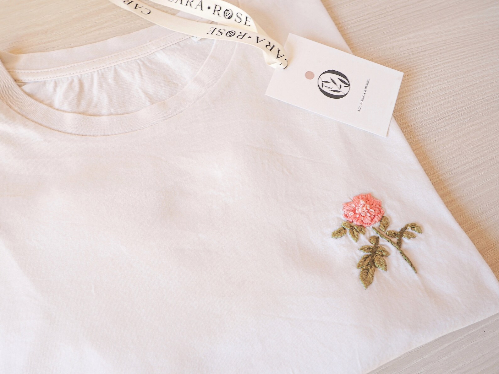 Hand Embroidered T-shirt, Customized T-shirt, Flowers Embroidered T ...