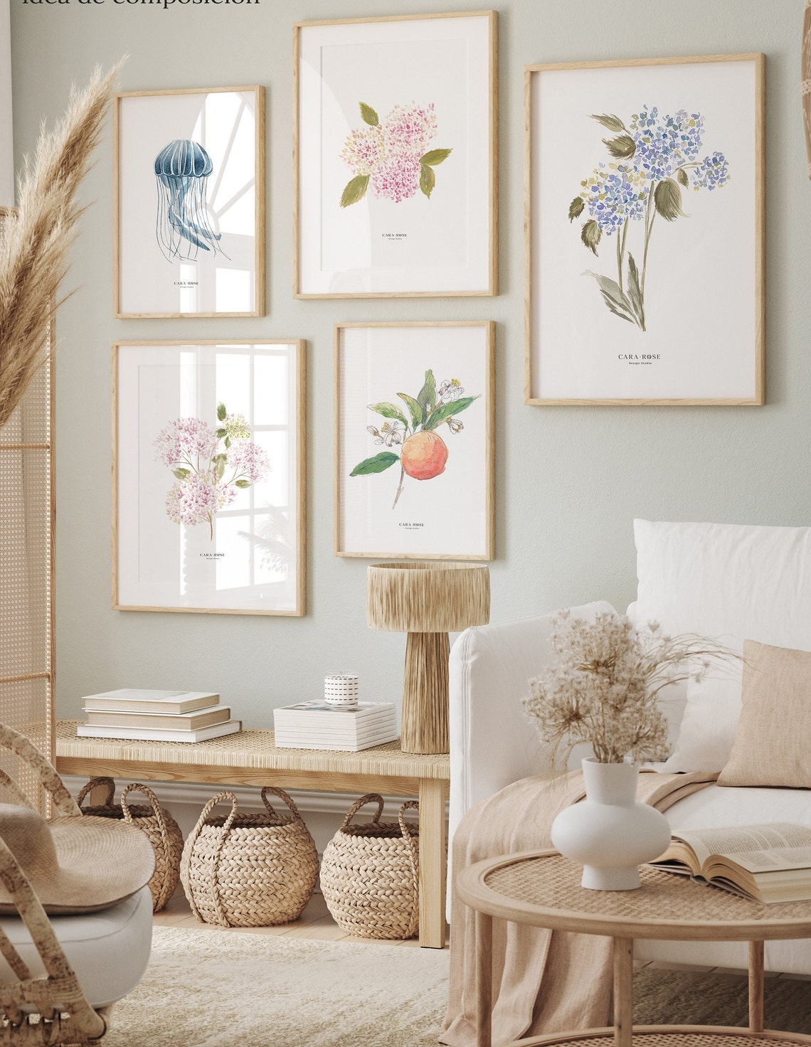 Blue Hydrangea Print for Aesthetic Room Decor, Botanical Artwork Ideal ...