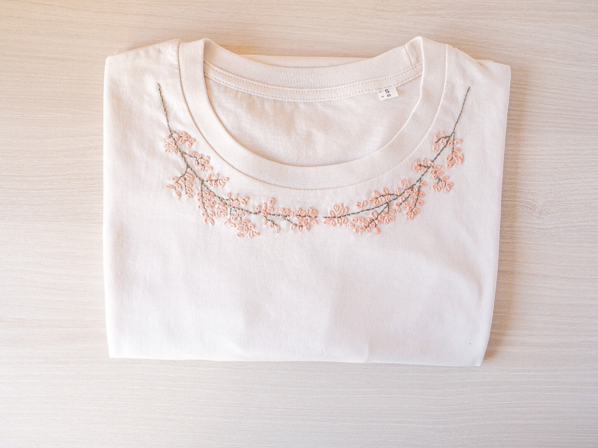 Hand Embroidered Floral Shirt, Neck Embroidered T-shirt, Beautiful T ...