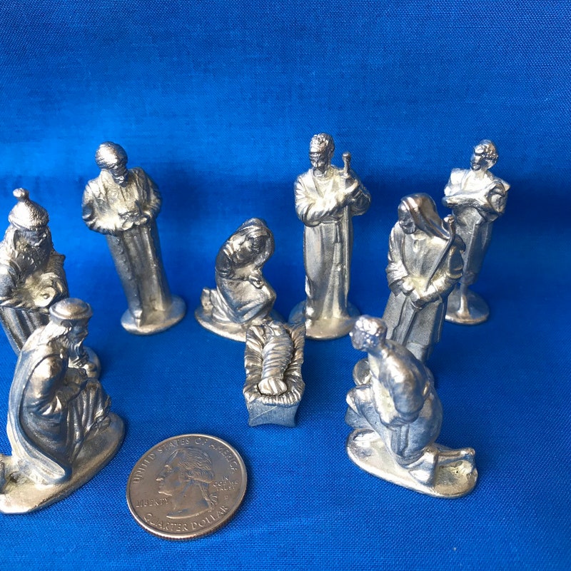 Pewter Nativity Set - Etsy