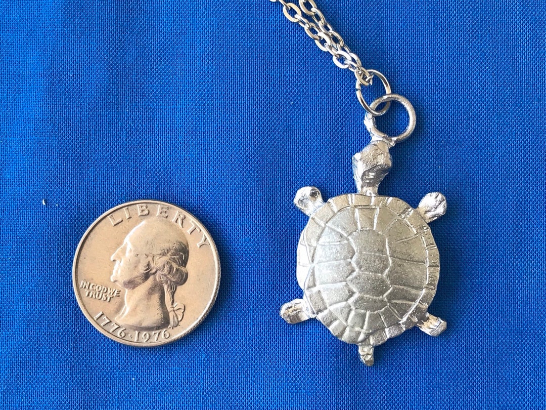 Large Turtle Charm Necklace - Etsy