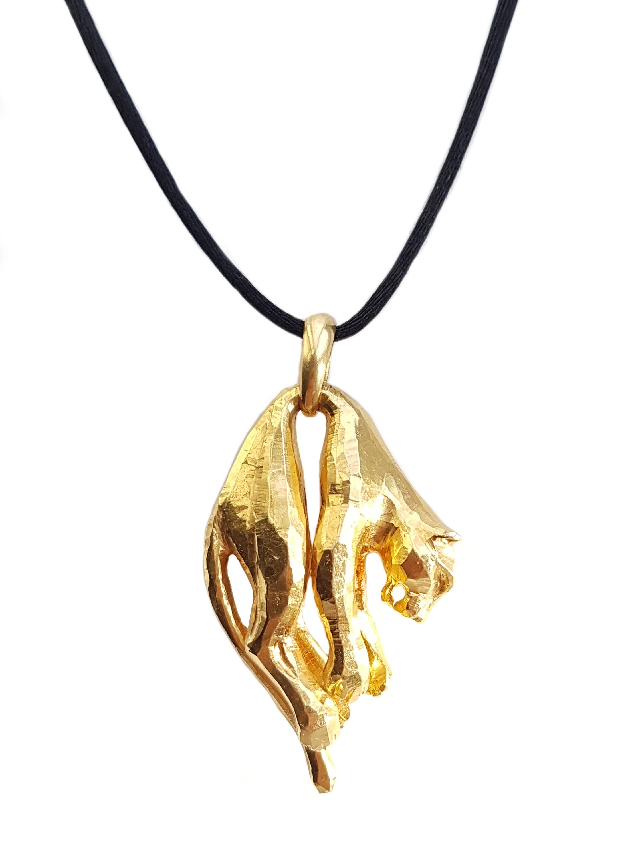 Vintage 1981 Cartier Panthere Molle Pendant Necklace With Chord & Chain ...