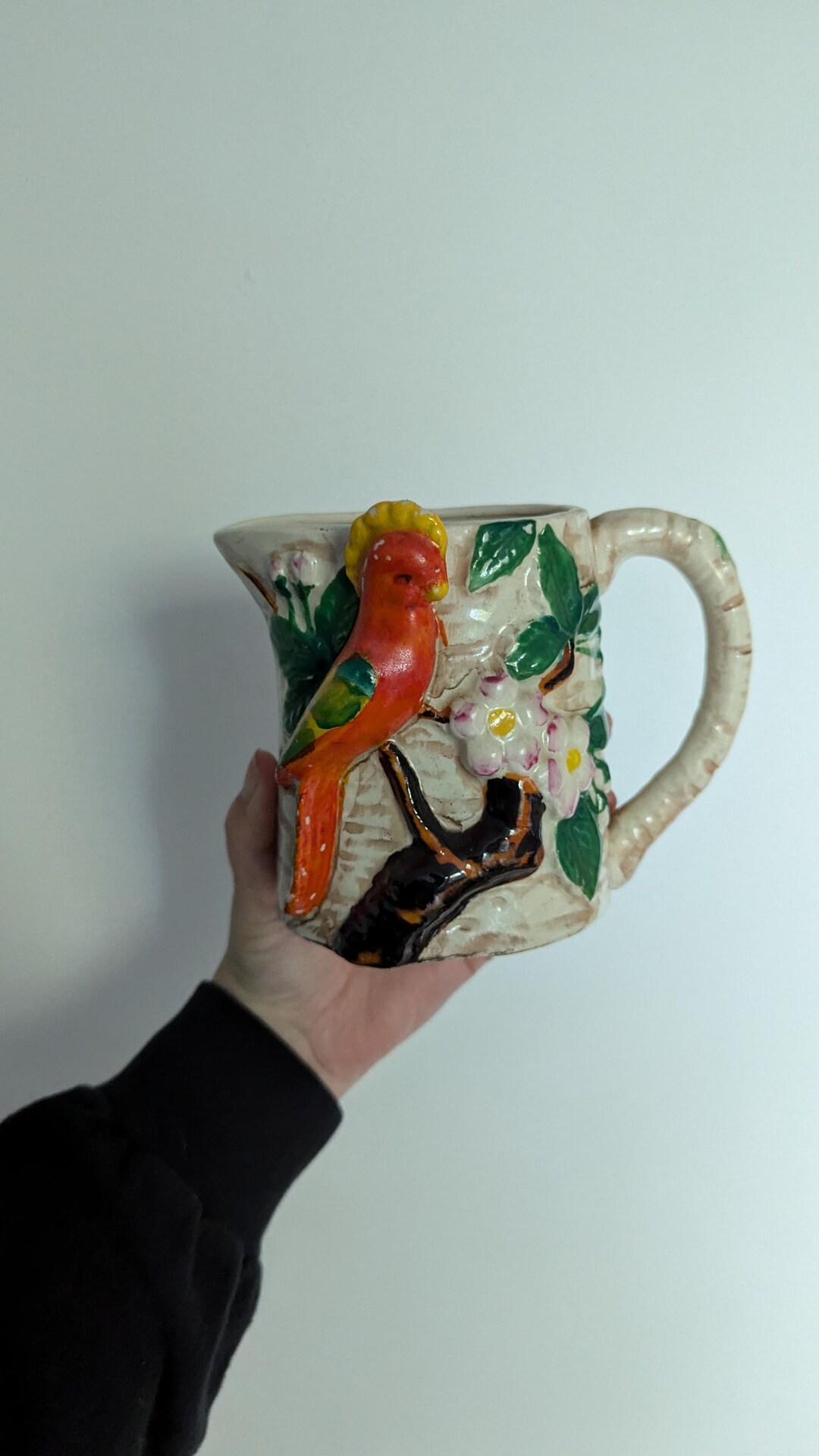 Vintage Tiki Parrot Pitcher Wall Tropical Summer - Etsy