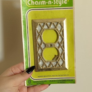 New Old Stock Electrical Gold Plate Vintage Pearl Outlet Cover - Etsy