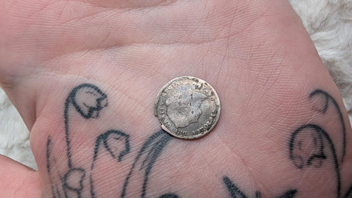 Antique Edwardian Victorian Georgian 1874 Love Token Coin Monogrammed ...
