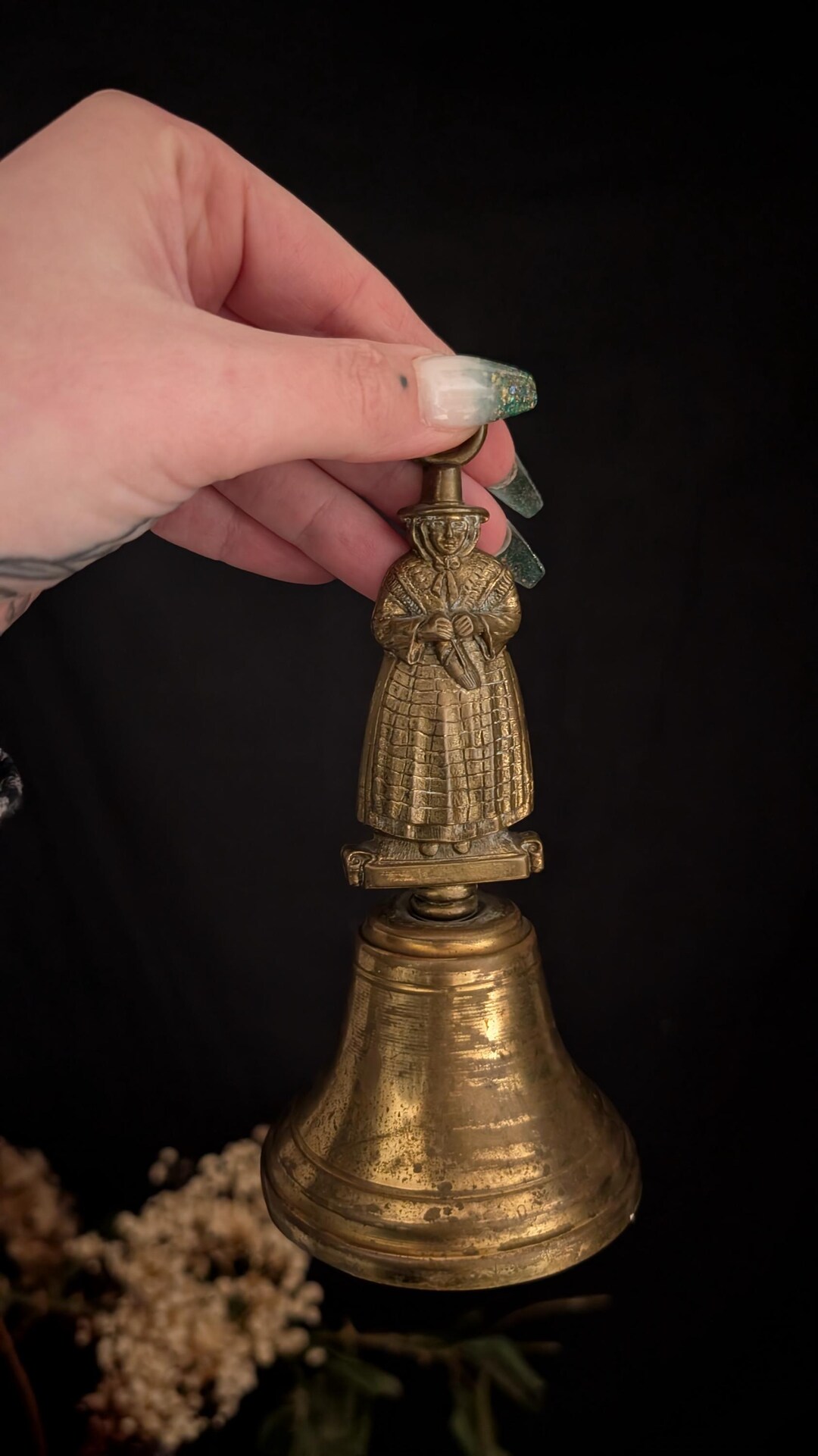 Brass Bell Puritan Lady Witch Altar Vintage Lover Witch Nymph Mythical ...
