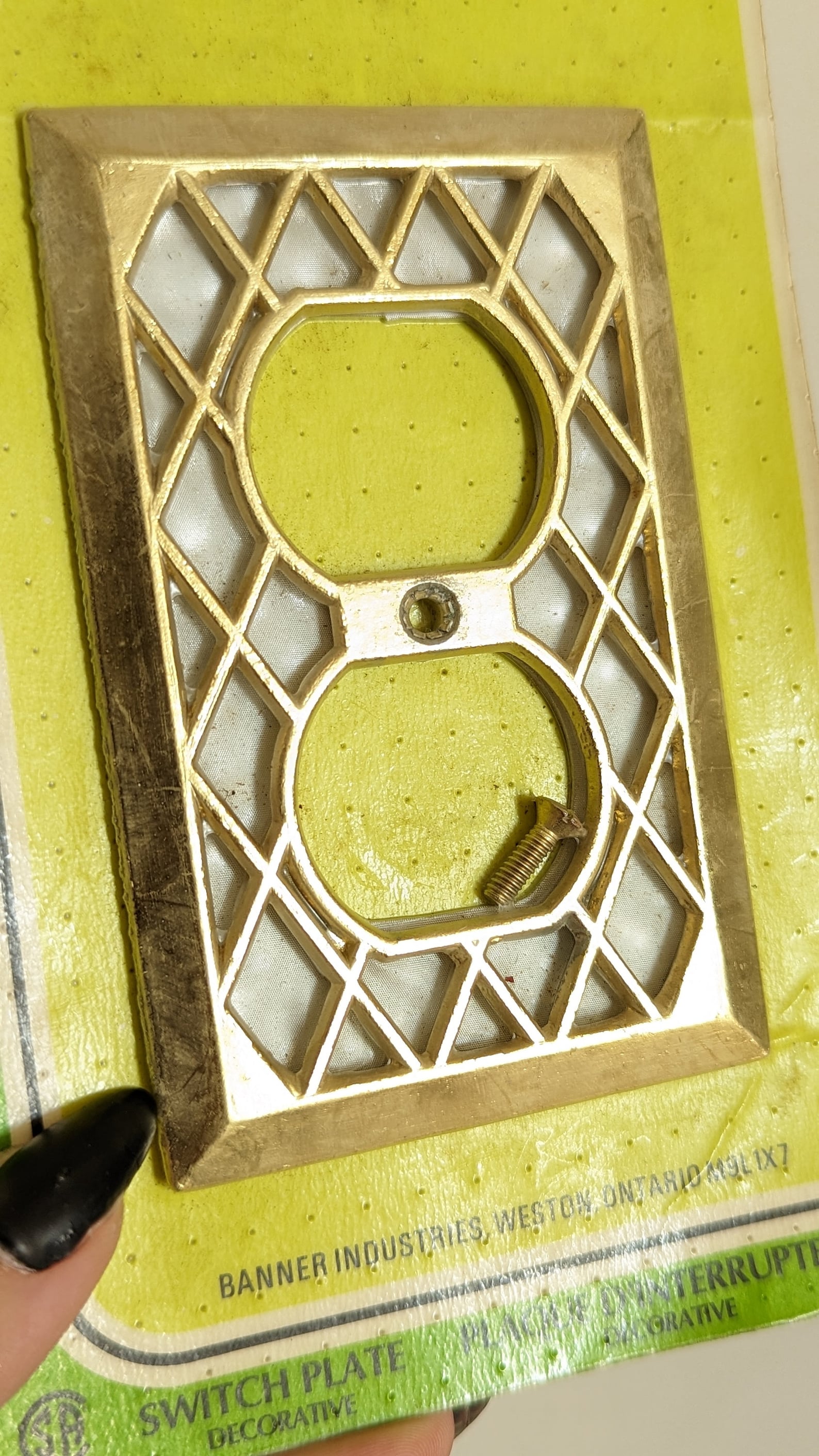 New Old Stock Electrical Gold Plate Vintage Pearl Outlet Cover - Etsy