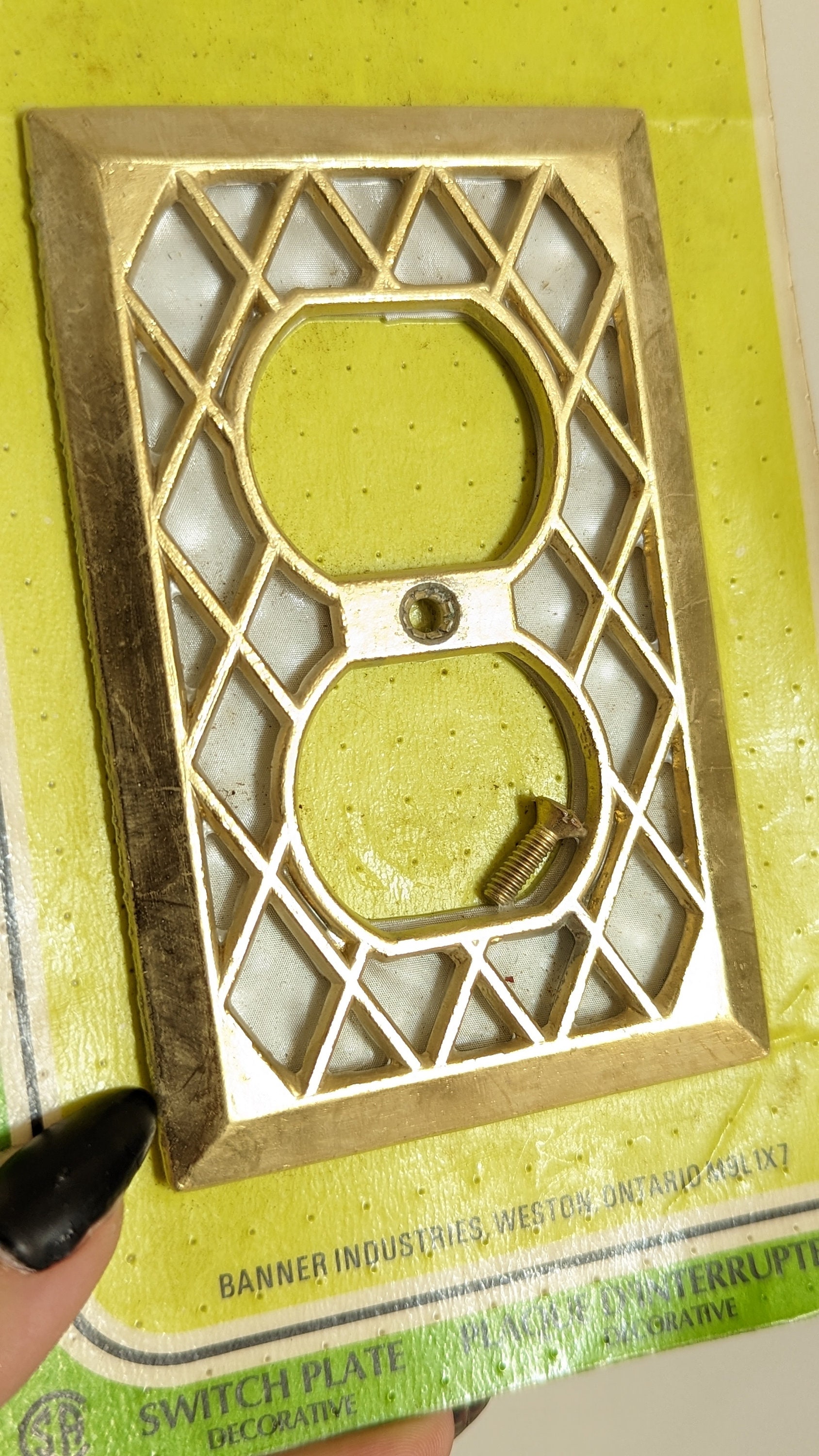 New Old Stock Electrical Gold Plate Vintage Pearl Outlet Cover - Etsy