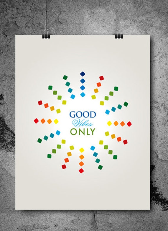 GOOD VIBES ONLY Poster Happy Fashion Art Typography Print | Etsy