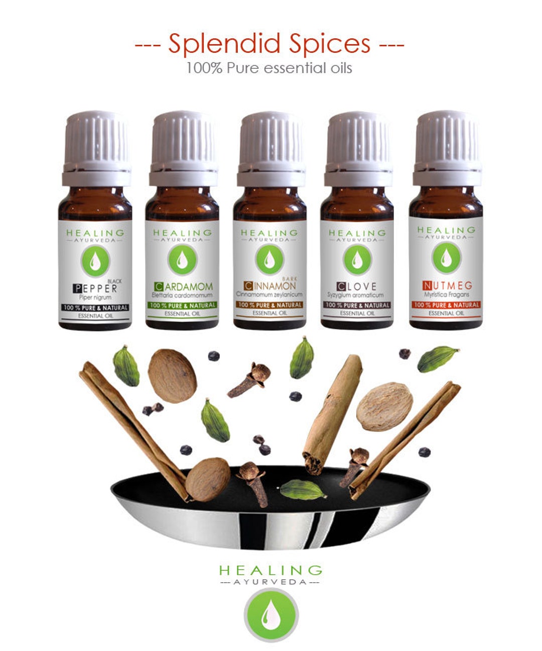 Spice Essential Oils- Natural Spice Oils-100% Pure Essential Oils Set ...
