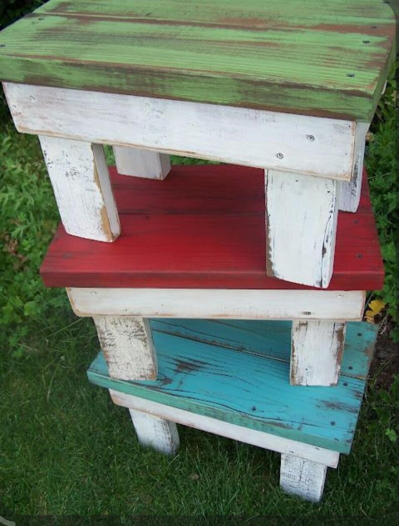 Adorable Reclaimed Wood Garden Stool/plant Stand - Etsy