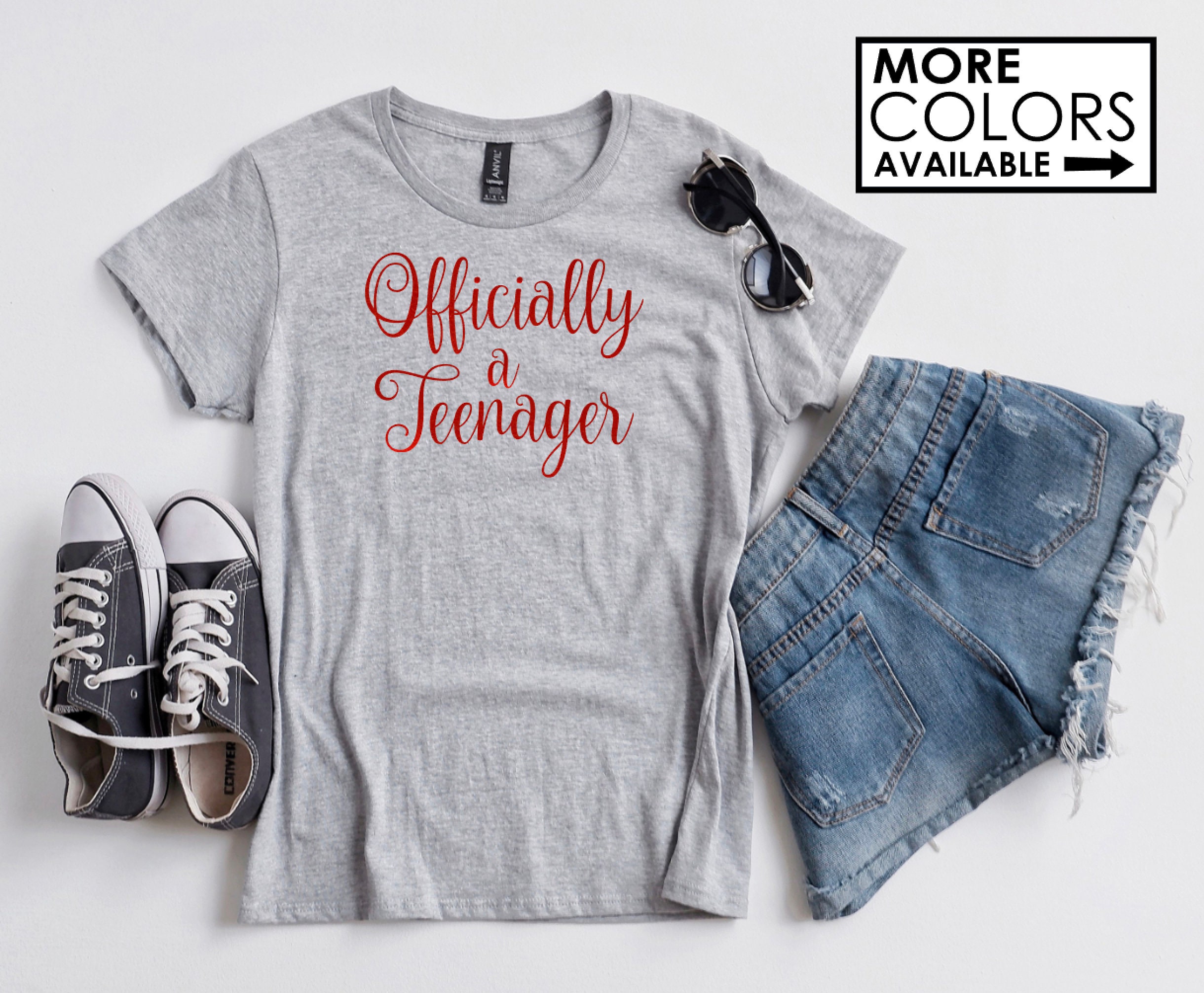 Script Officially a Teenager Shirt Personalize the Colors | Etsy