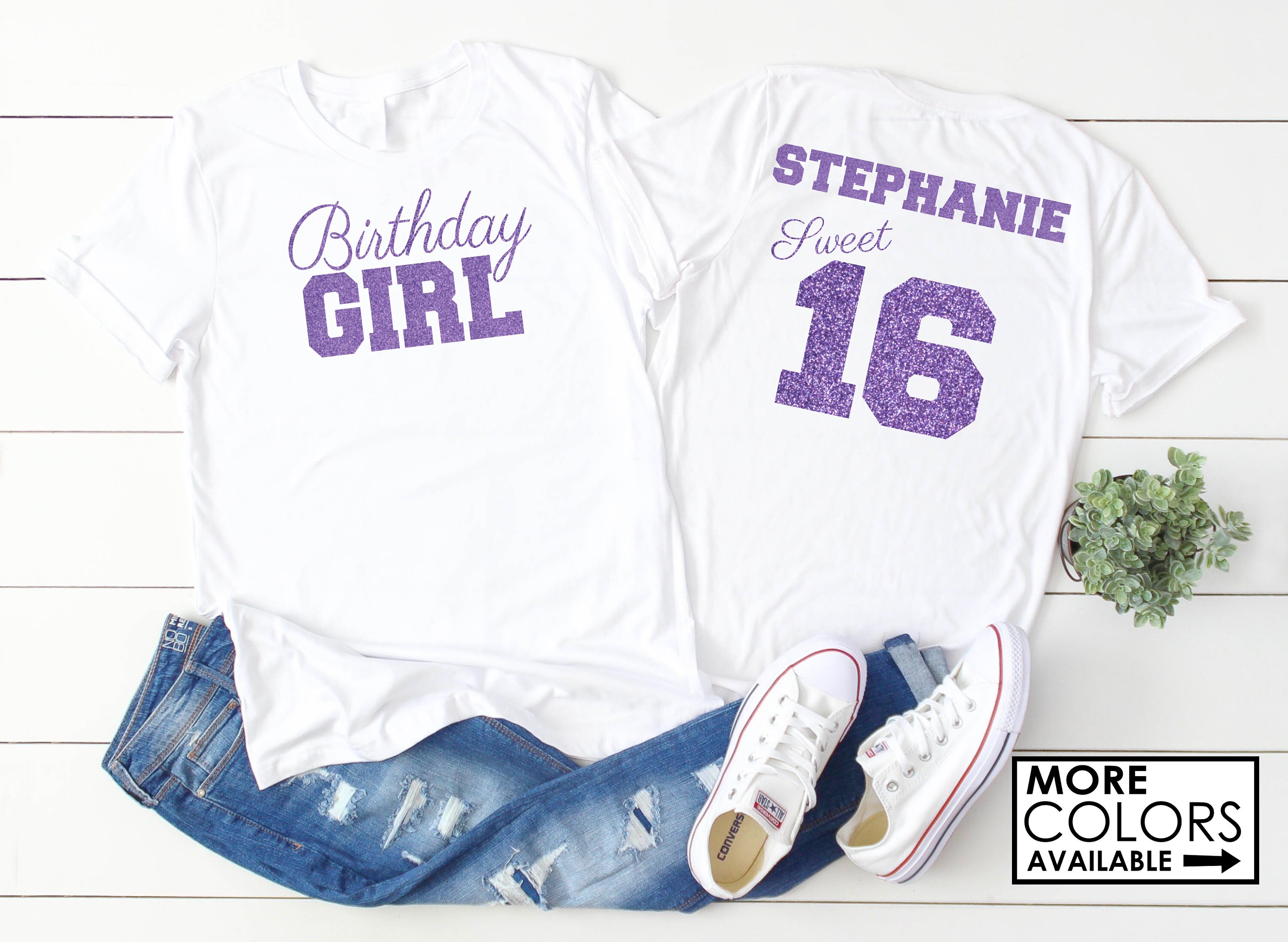 Sweet 16 Birthday Girl Script Shirt Personalize the Name and - Etsy Canada