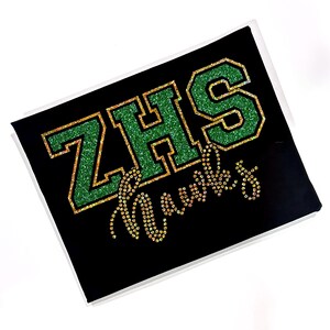 Customizable School Letters and Mascot Shirt With Faux Rhinestones and ...